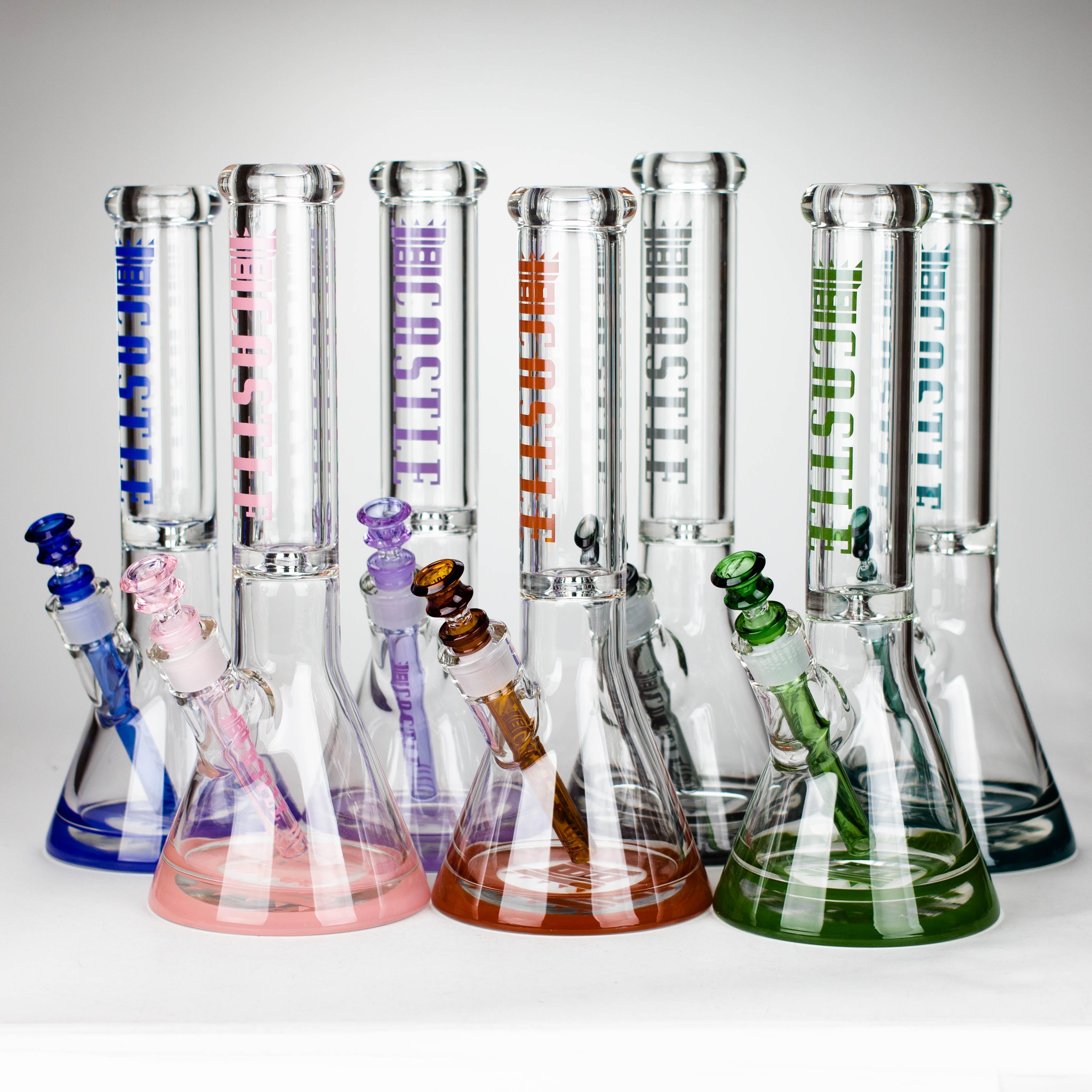 Castle Glassworks | 14" Color Logo Beaker Bong [C-005] – Smoqueen