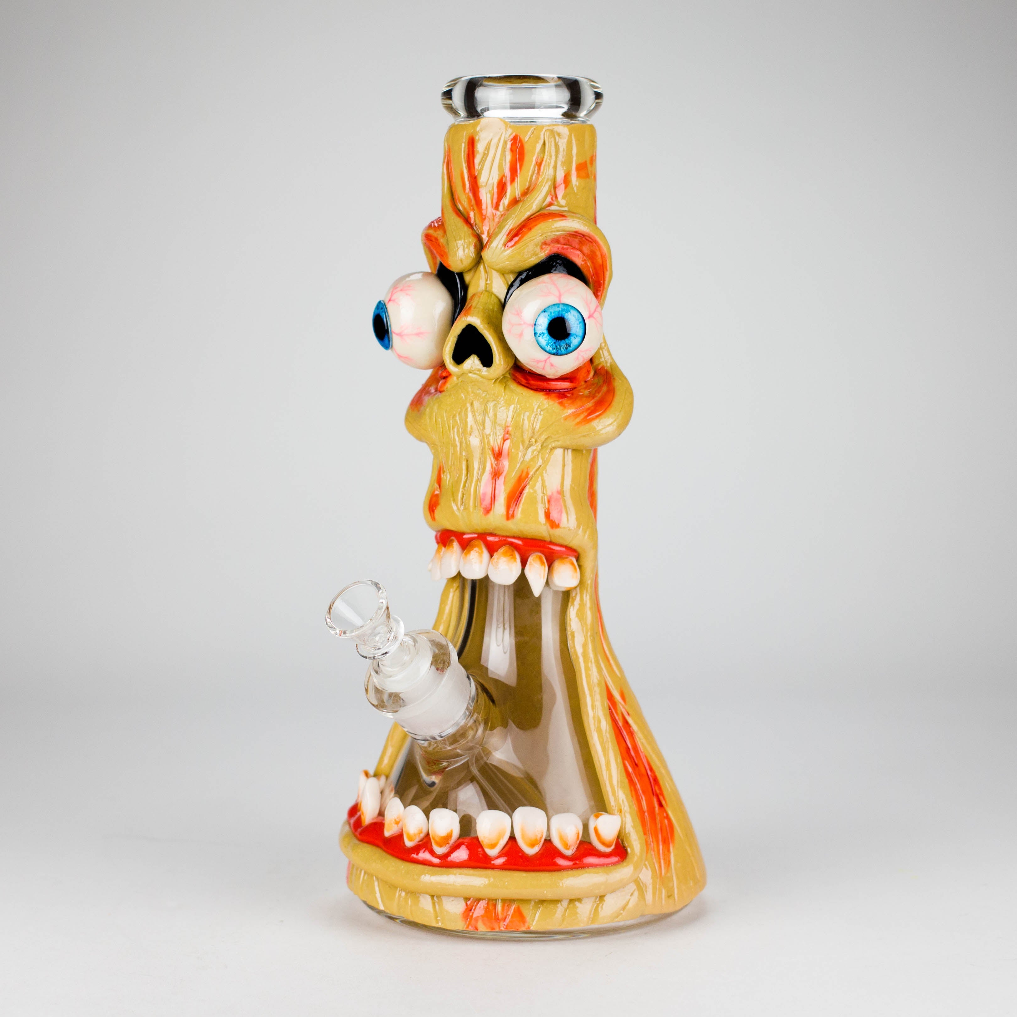 12" Monster Zombie Face Glass Bong – 9mm Thick – Smoqueen